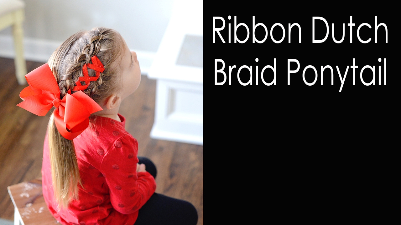 How to Ribbon dutch braid - Ribbon corset braid - YouTube