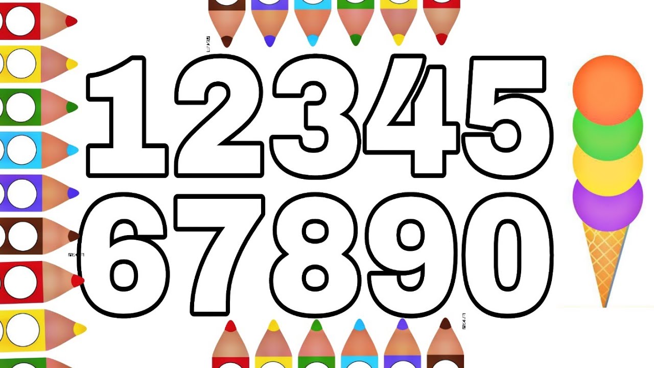 Lets Color The Numbers 12345678 - Coloring For Kids - Kids Canvas - YouTube