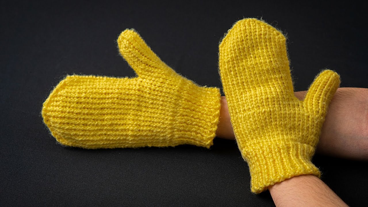 Knitted mittens for beginners - a simple step-by-step tutorial! - YouTube