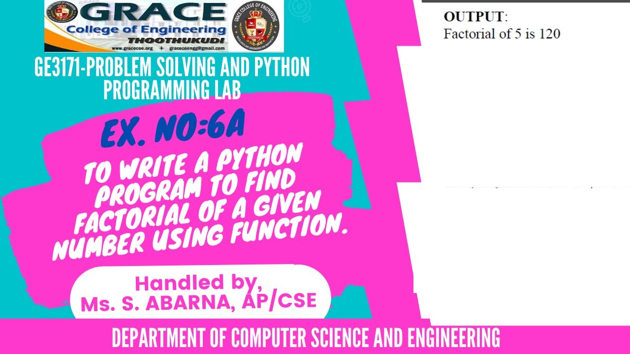 Grace Coe Cse Ge3171 Problem Solving And Python Programming Laboratory