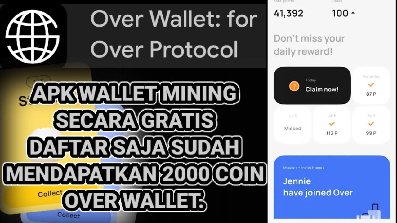 OVER WALLET APK MINING SECARA GRATIS...KITA DAFTAR SAJA SUDAH ...