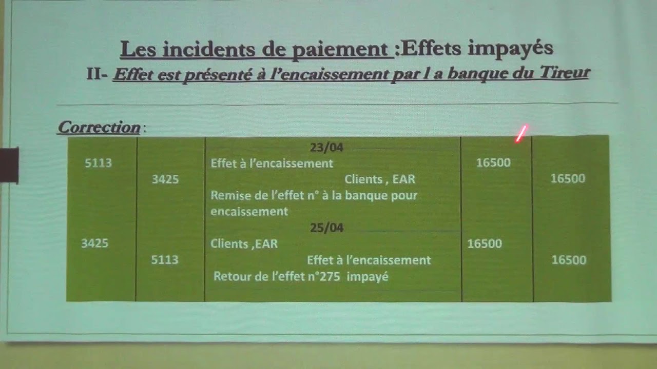 MS 1B SEG CMF EX 3 Exercice effets de commerce; incident de paiement ...