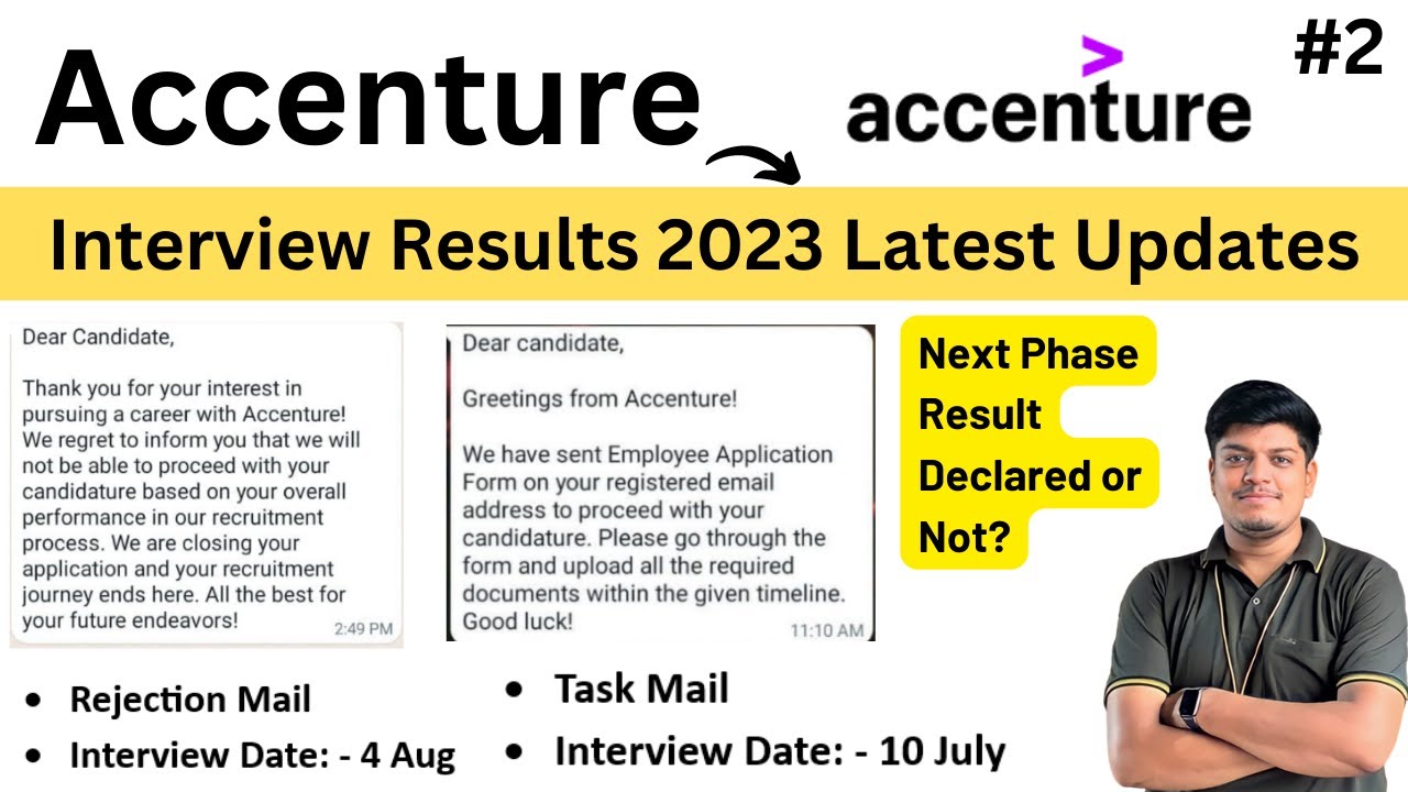 Accenture Interview Results 2023 | 2 Updates | Task Mail & Rejection ...