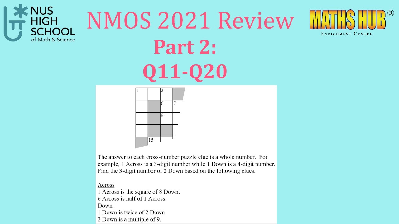 NMOS (National Mathematical Olympiad of Singapore) 2021 Solution Review ...