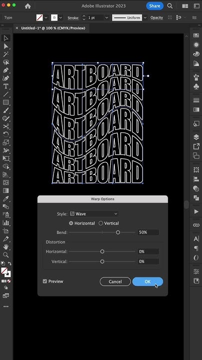 Text Effect in Illustrator #tutorial #illustrator - YouTube