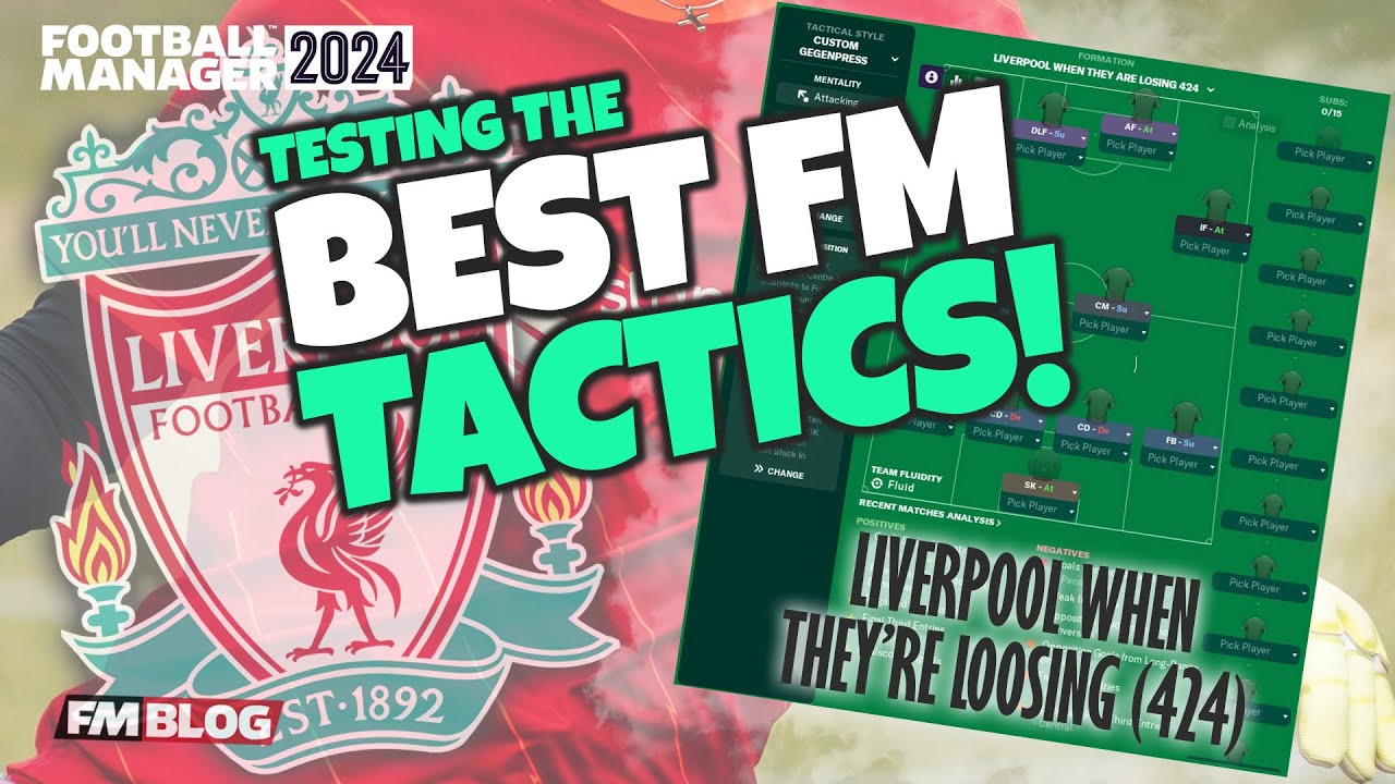 Testing the Best FM24 Tactics - Liverpool When They Are Losing 424 ...