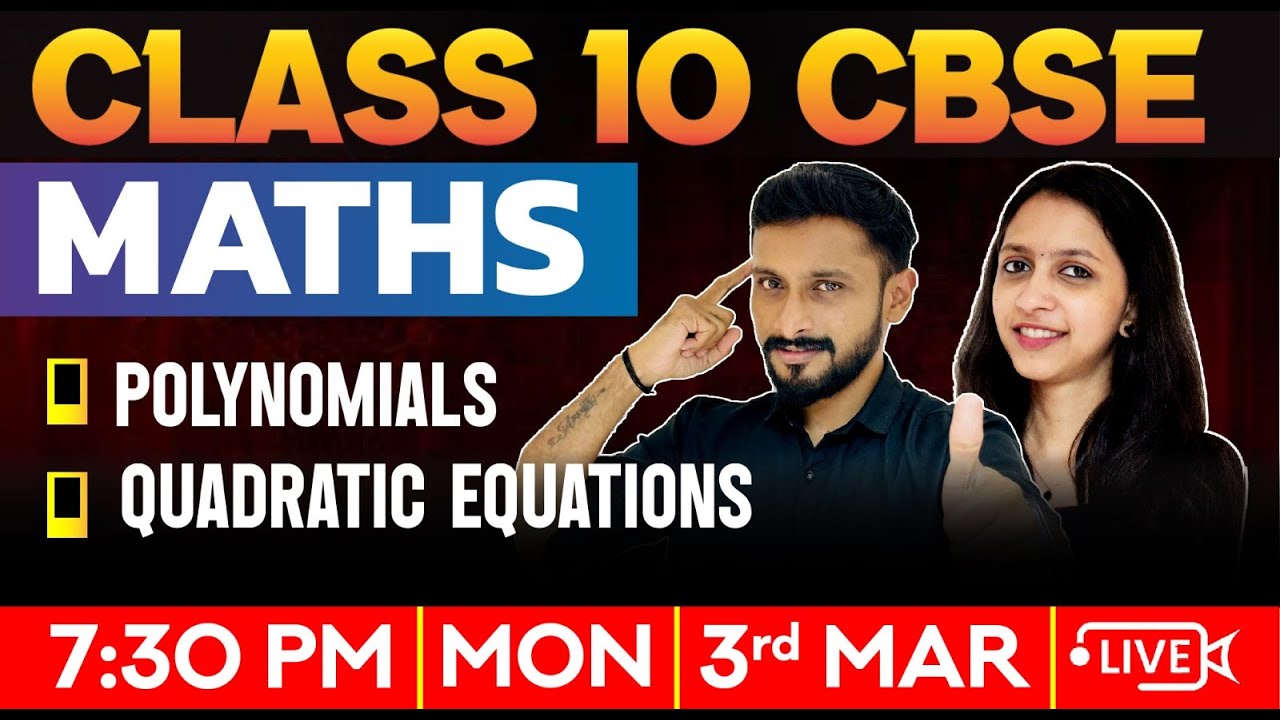 CBSE Class 10 | Maths | Polynomials | Quadratic Equations | Exam Winner - YouTube