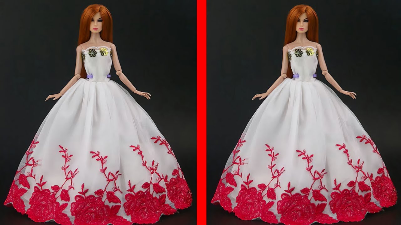 Doll making | How to make a doll dress | How to make a barbie dress ...