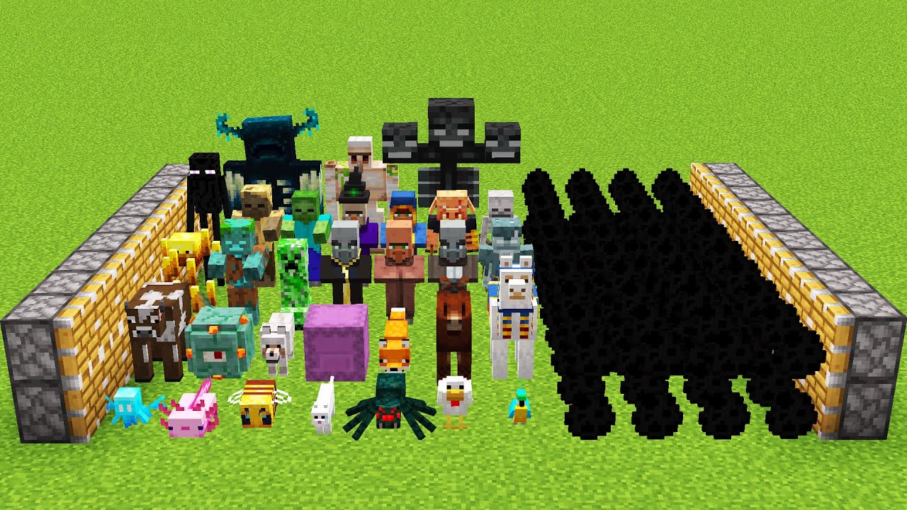 All mobs and X1010 Enderman eggs, Minecraft combined! - YouTube