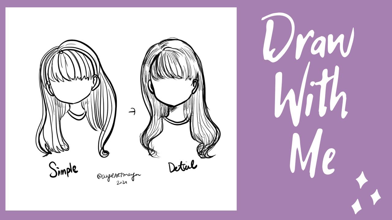 How to draw hair tutorial - Simple & Easy - YouTube