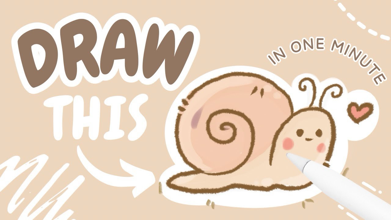 How to Draw a Cute Kawaii Snail in 1 Minute! 🐌 || Easy Step-by-Step ...
