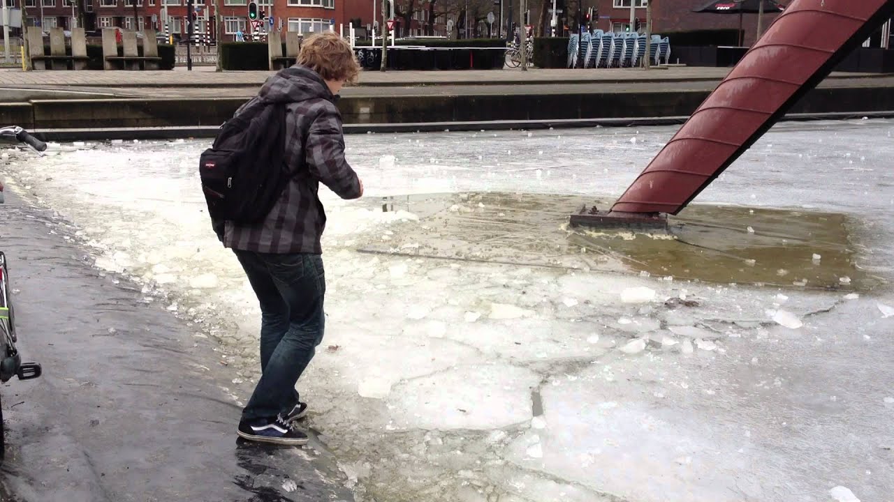 Walking on ice fail - YouTube