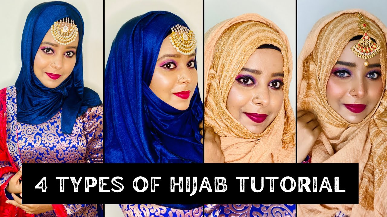 4 types of hijab Tutorial🥰 | Saniya Zehra Lifestyle | Full coverage ...