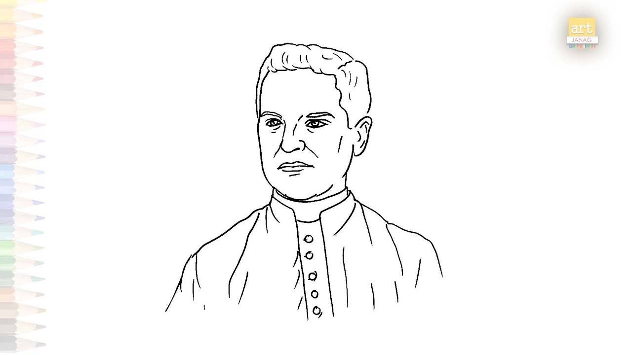Blessed Michael McGivney drawing | Easy face art | How to draw Michael ...