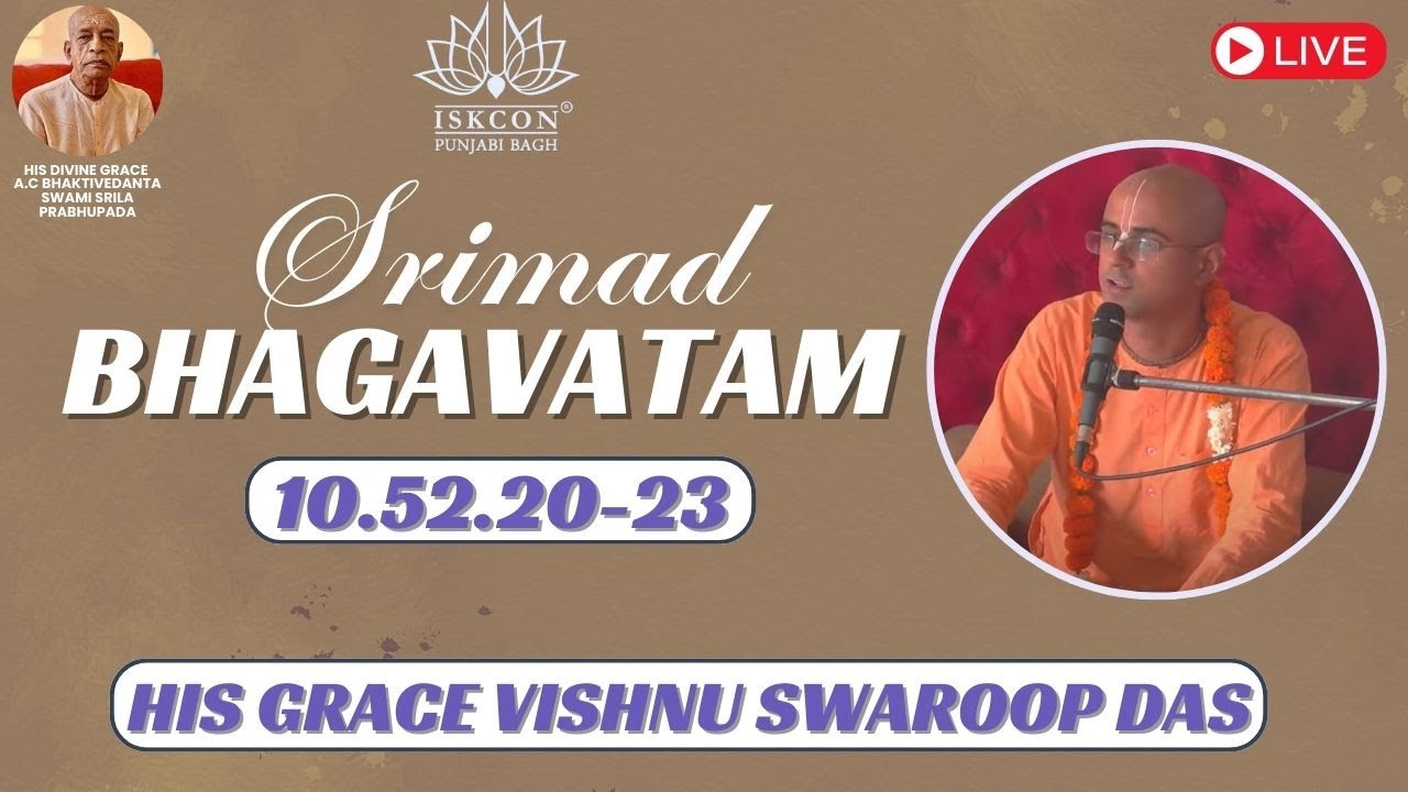 His Grace Vishnu Swaroop Das | SB 10.52.20-23 I 9th August Friday, 2024 ...