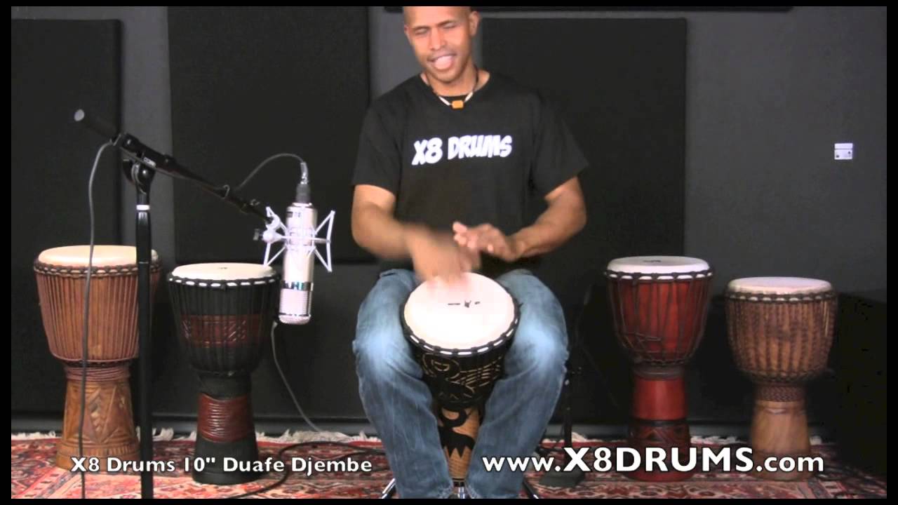 X8 Drums Duafe 10" Djembe Drum Demonstration - YouTube