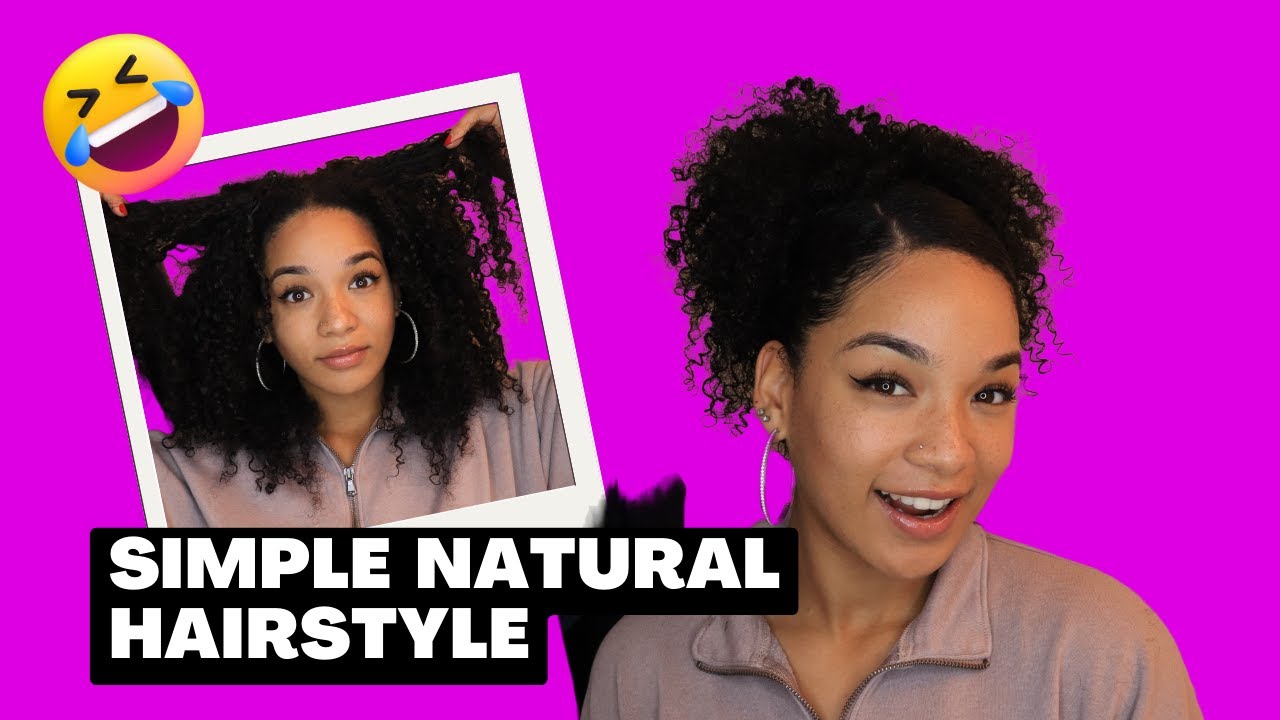 SIMPLE, CUTE, AND EASY NATURAL CURLY HAIRSTYLE - YouTube