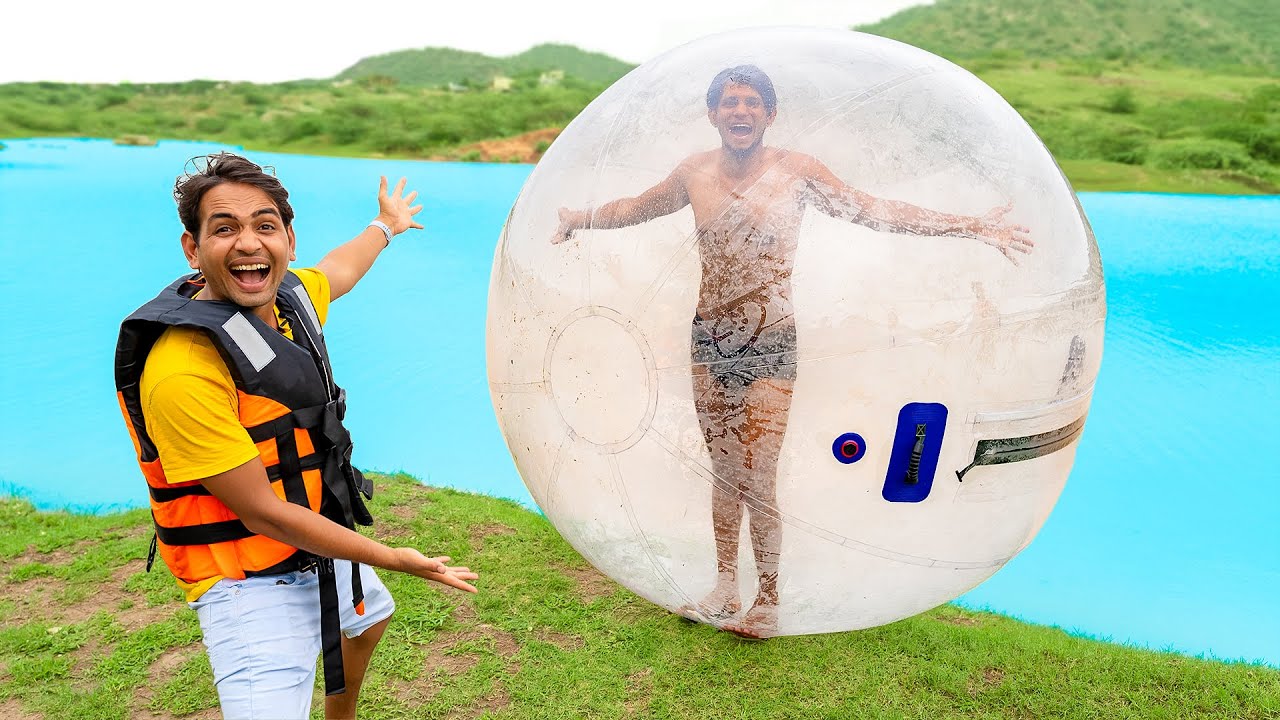 Walking On Water Using Big Bubble - Challenge - YouTube