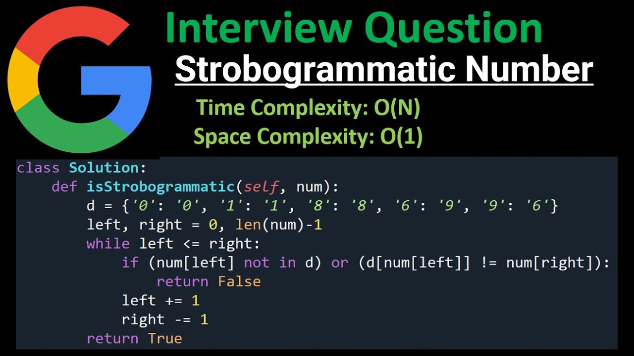 Strobogrammatic Number String Python Youtube 9998