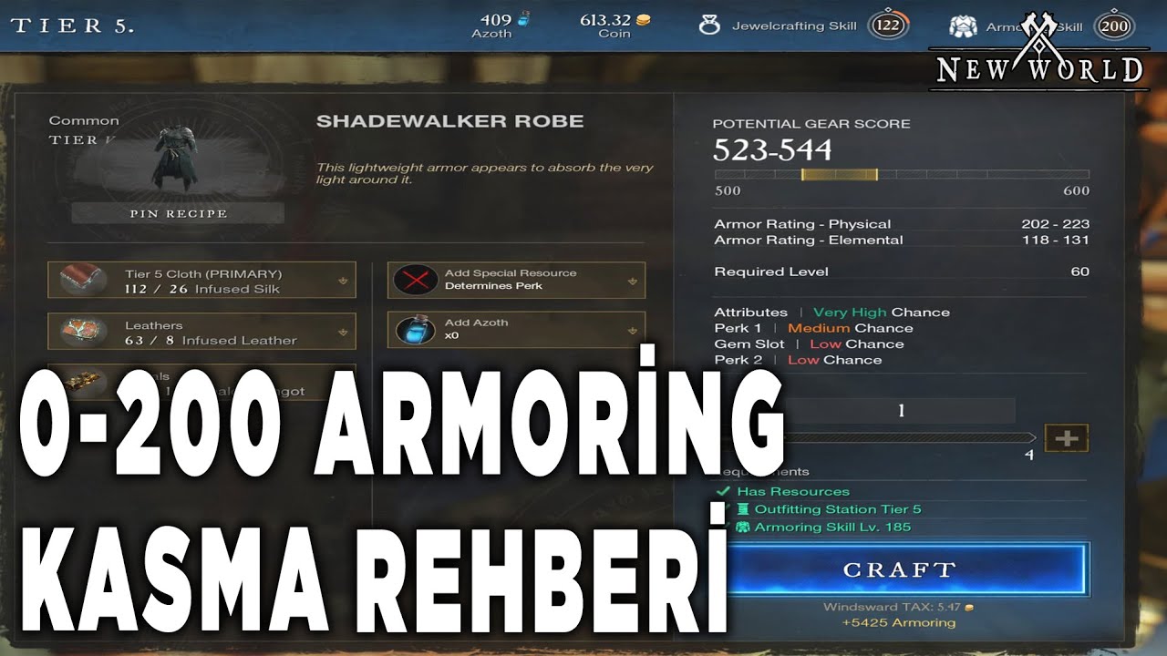 0-200 ARMORİNG KASMA REHBERİ | NEW WORLD BÖLÜM 130 - YouTube
