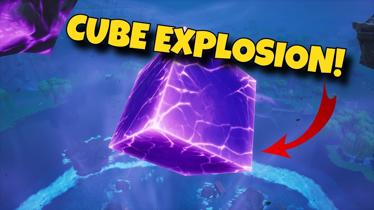 REACTING TO THE FORTNITE CUBE EXPLOSION EVENT! - YouTube