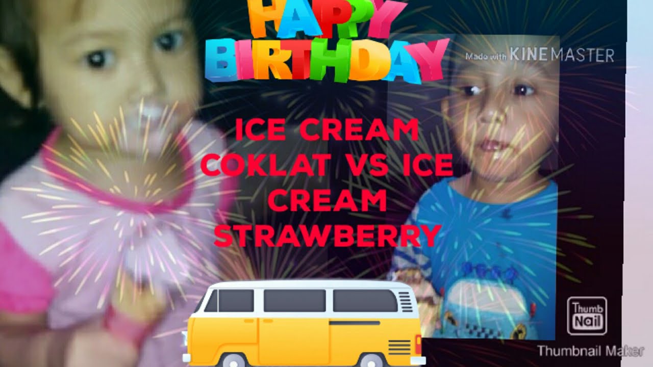 es cream coklat vs es cream strawberry - YouTube