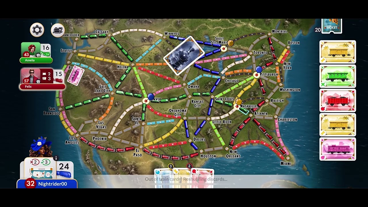 Gameplay TICKET TO RIDE BASE GAME - YouTube