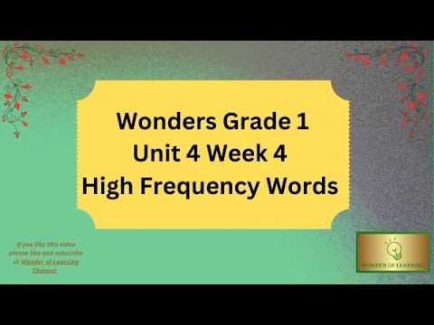 Wonders Grade 1 High Frequency Words Unit 4 Week 4 - YouTube