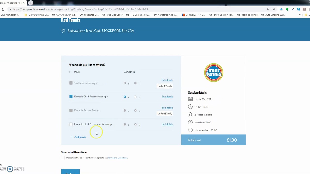 Clubspark - tennis lesson booking - YouTube