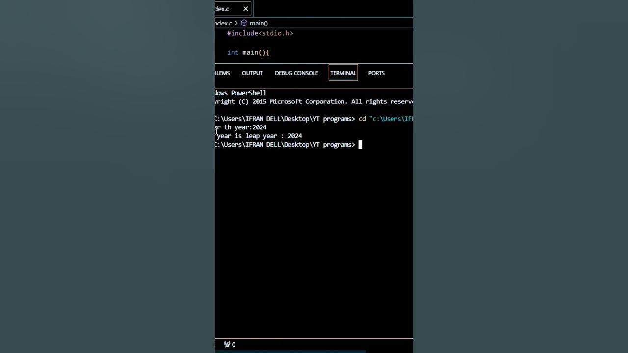 Leapyear Program In C Language Shorts Shortvideo Youtubeshorts Programming Coding