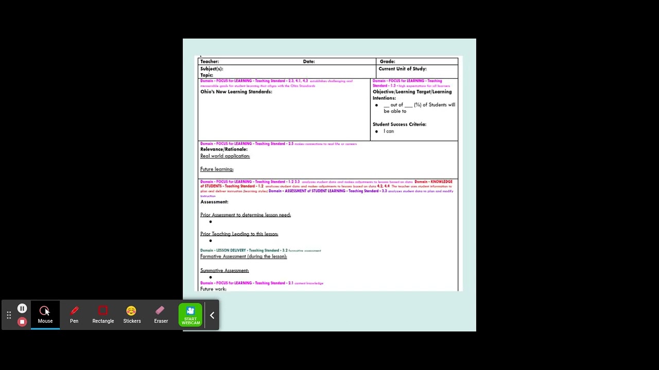 SIMPLE Lesson Plan Template OTES Evaluation Ready Bundle Google Docs ...