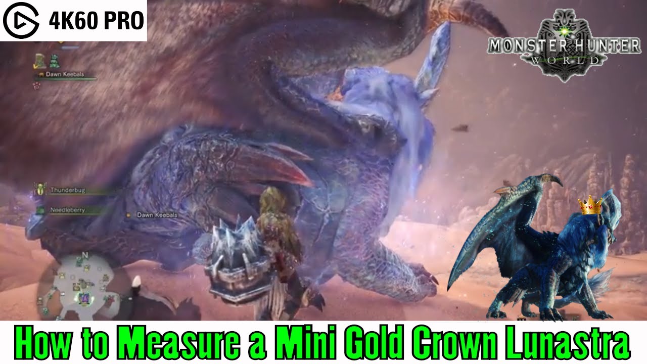 Monster Hunter: World - How to Measure a Mini Gold Crown Lunastra ...