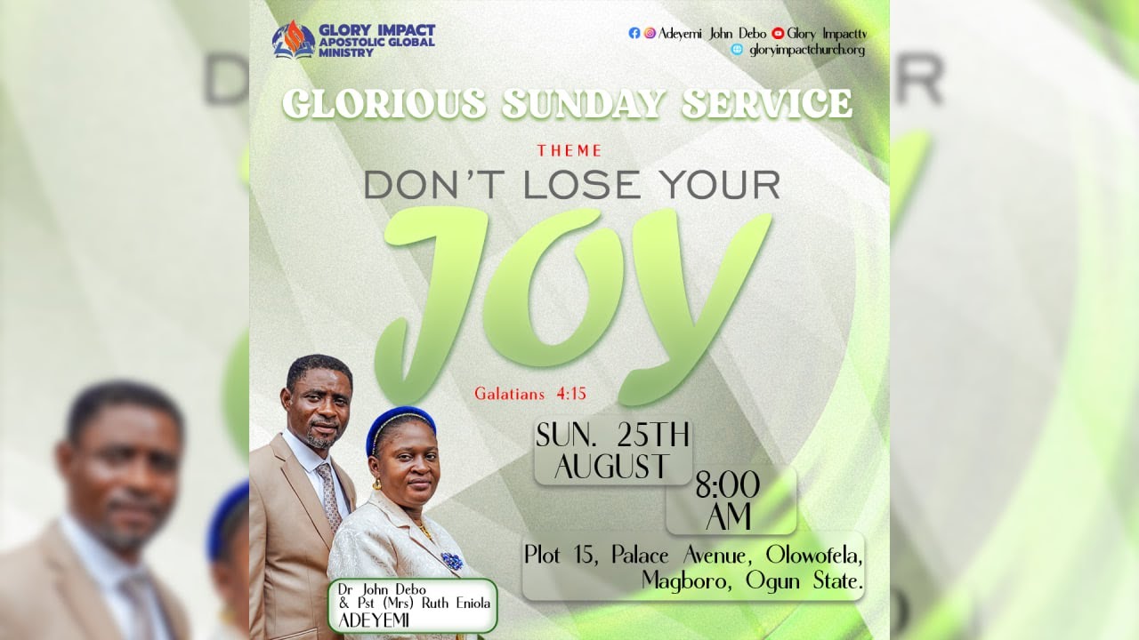 DON’T LOSE YOUR JOY - DR JOHN DEBO ADEYEMI - YouTube