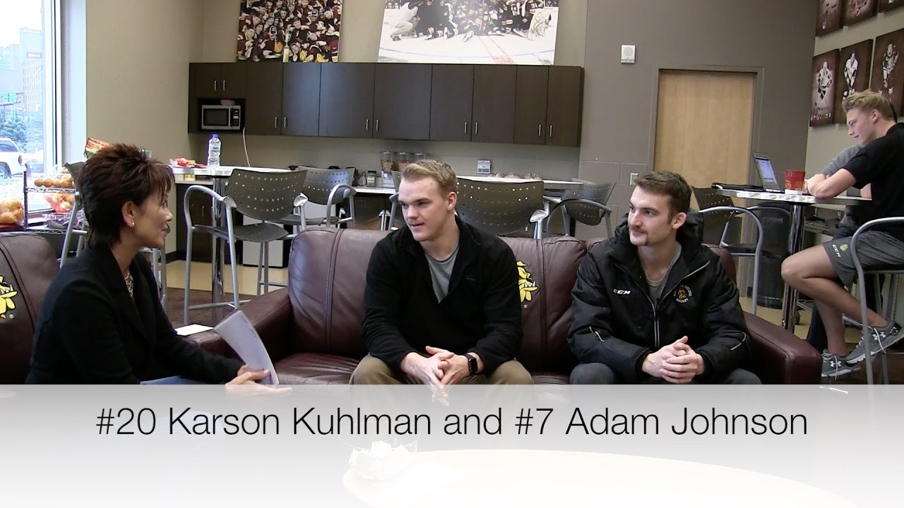 UMD Hockey 'Bulldog Banter' With Karson Kuhlman and Adam Johnson - YouTube