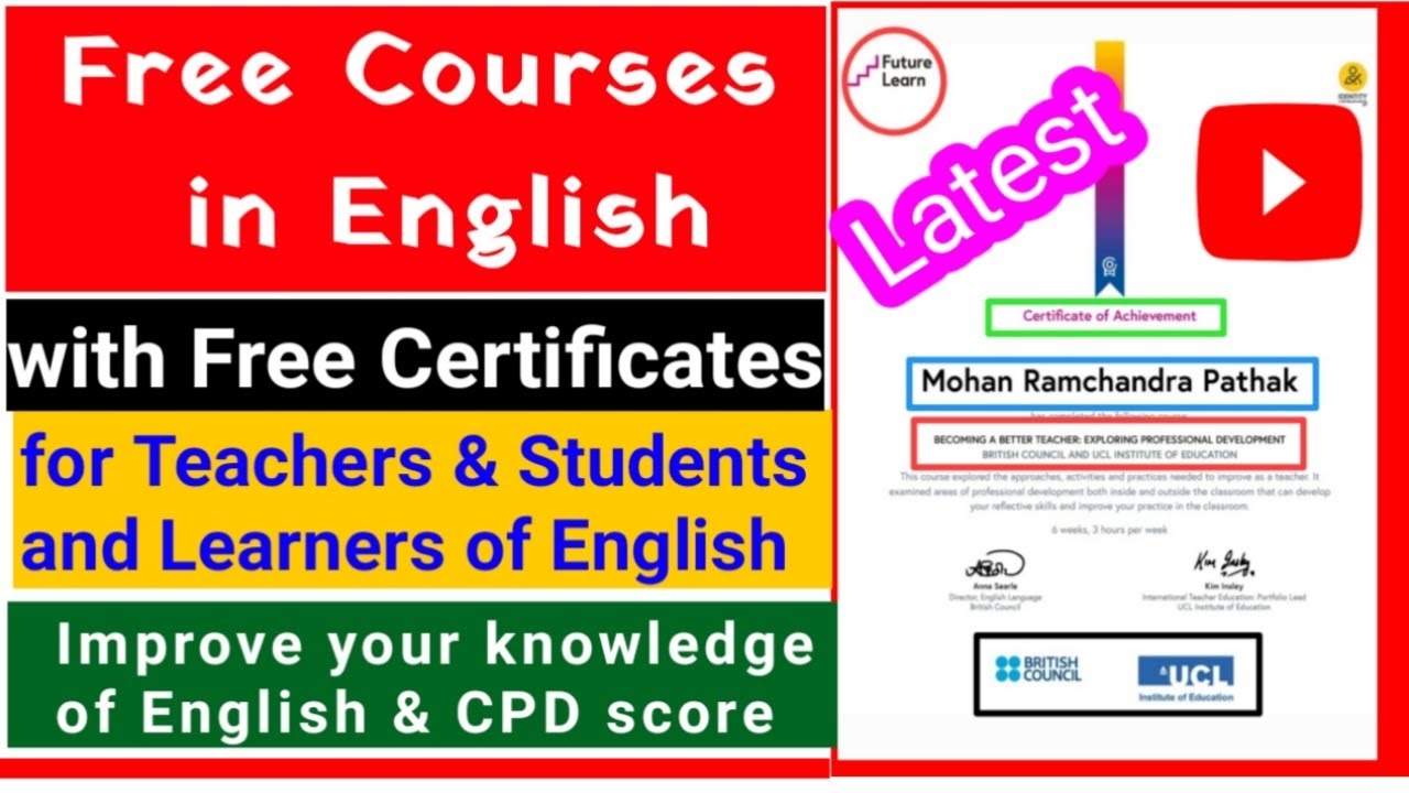 Free English Courses with Certificates | Free Certificate Courses 2021 ...