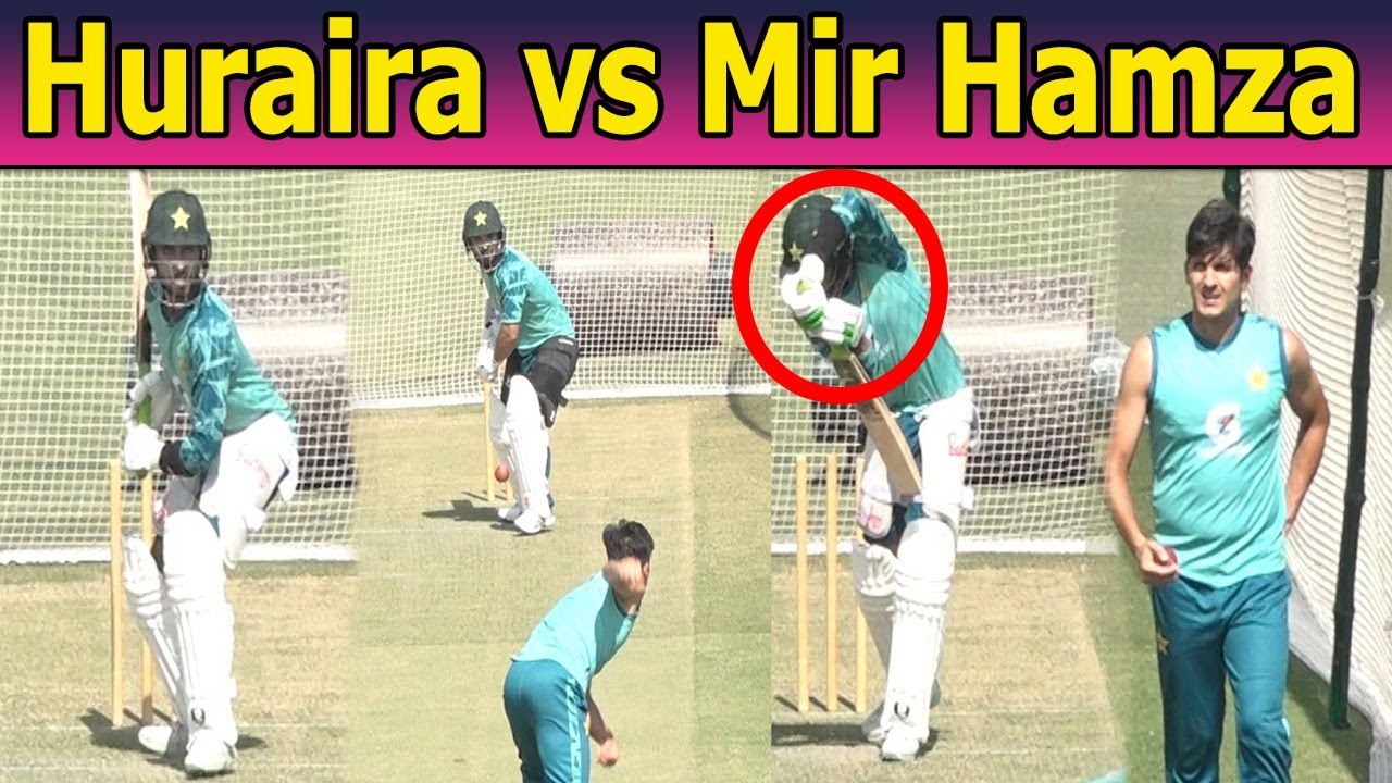 Mohammad Huraira batting practice against Mir Hamza for 2nd test - YouTube
