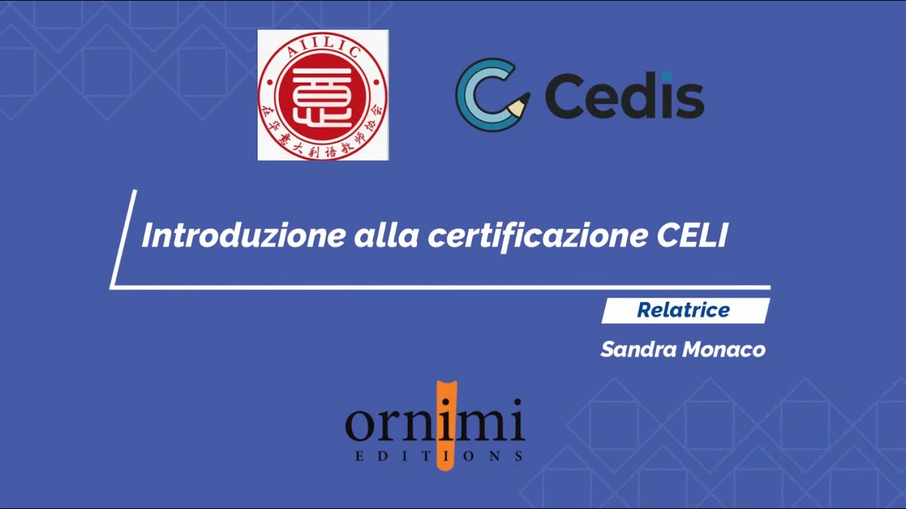 Introduzione alla certificazione Celi - YouTube
