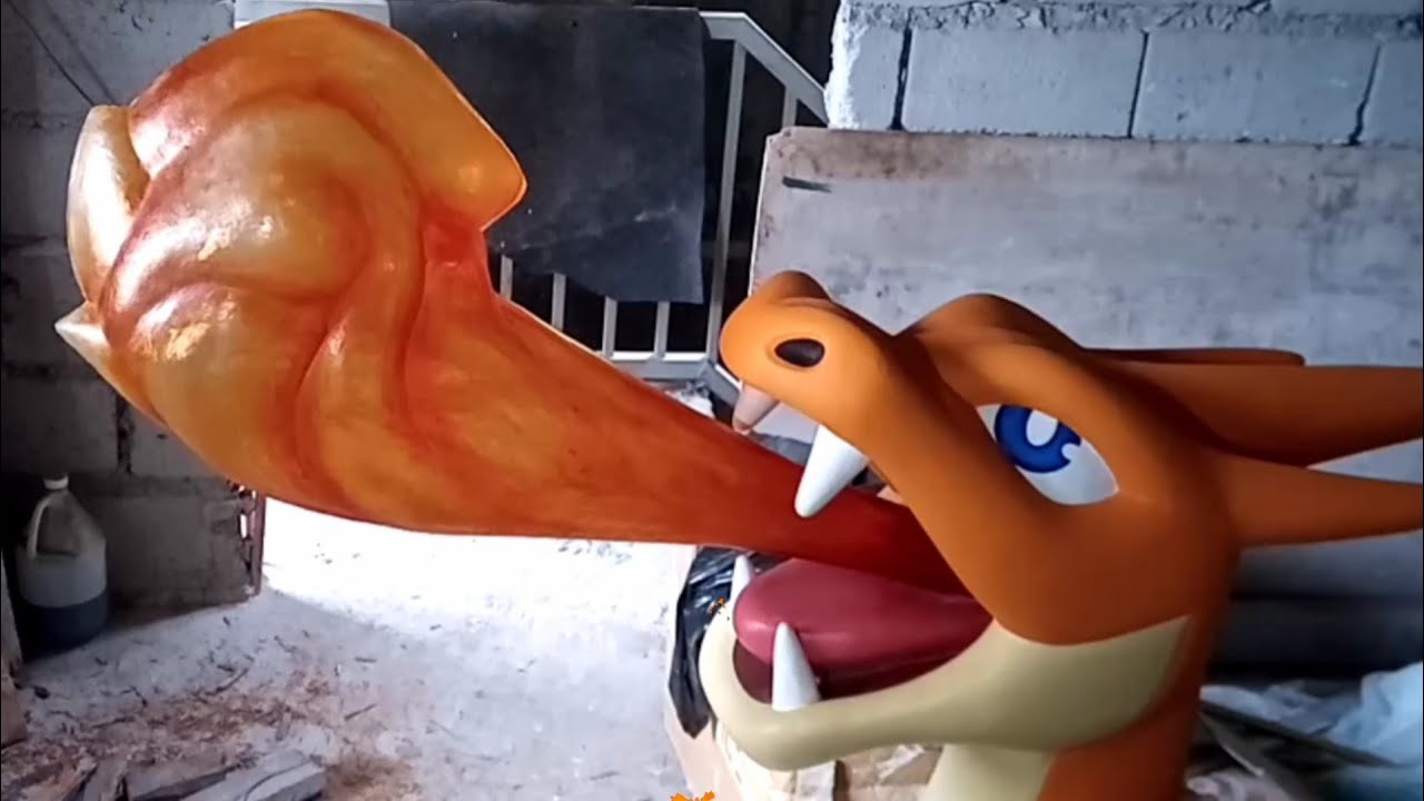 casting the hollow flame of mega Charizard Y with out silicone// My own ...