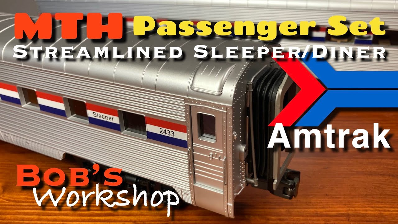 MTH Amtrak Streamlined Passenger Cars Sleeper Diner 20-66207 Coaches ...