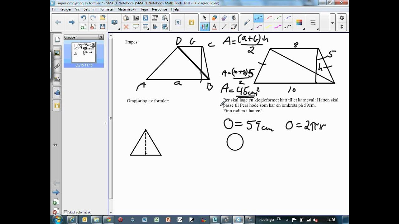 Trapes og omgjøring av formler - YouTube