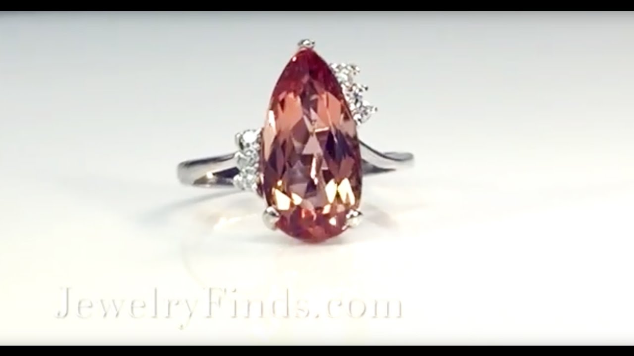Vintage 1970's Natural Imperial Precious Peach Topaz Diamond Cocktail ...