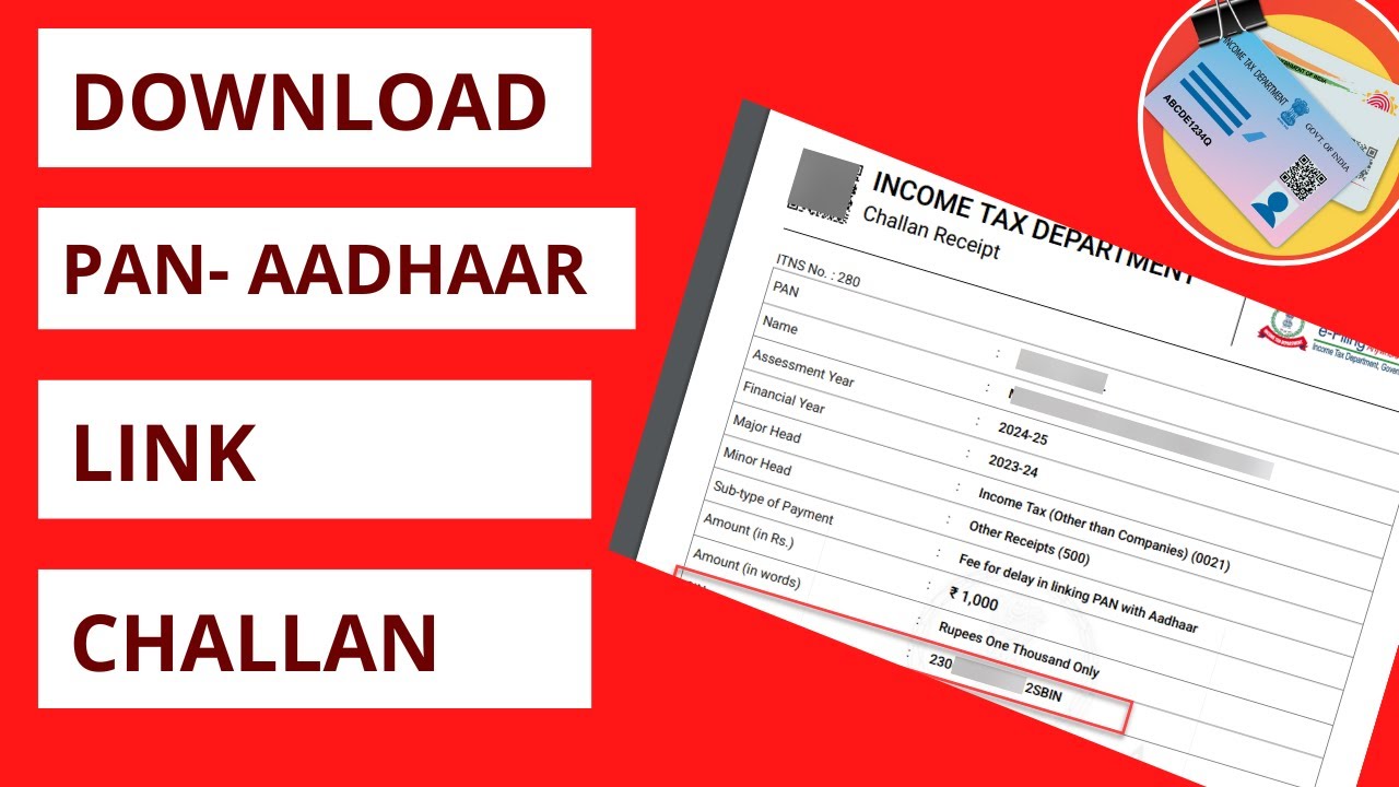 Download Pan Aadhaar Link Challan Step by Step - YouTube