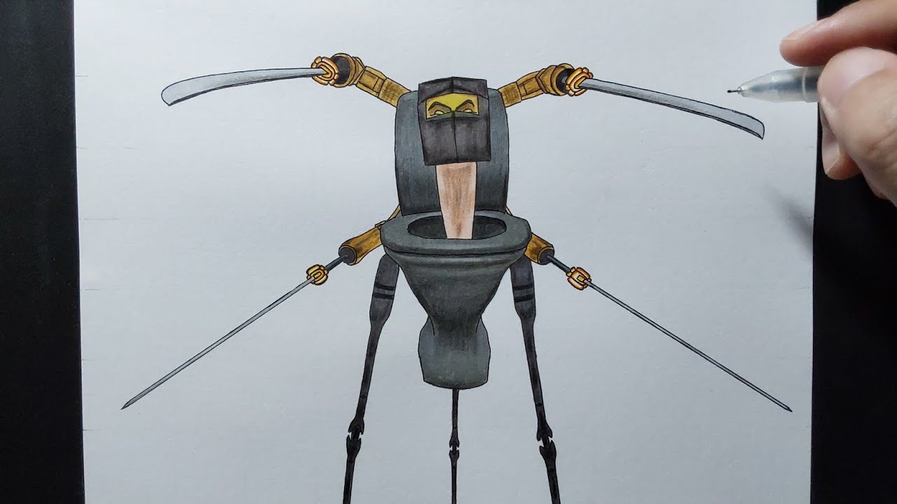 How to draw Titan Skibidi Toilet Katana Man - YouTube