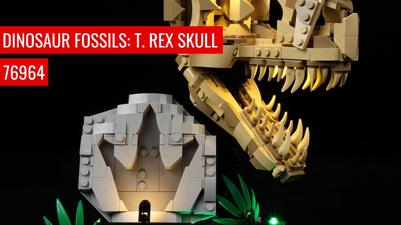 LEGO Dinosaur Fossils: T. rex Skull 76964 Light Kit - YouTube
