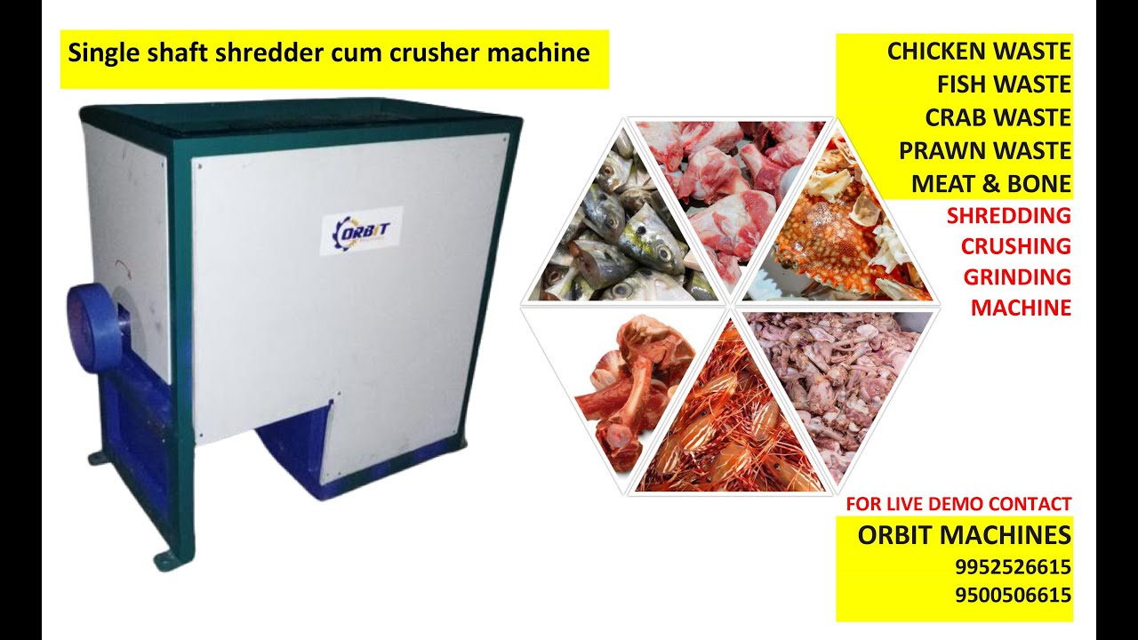 Chicken waste shredder , fish waste crusher, crab waste crusher, fish ...