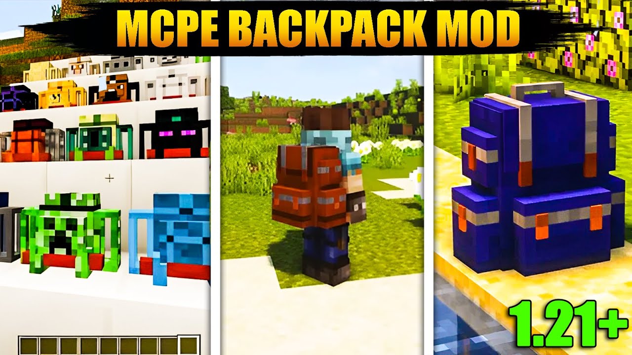 MCPE Backpack Mod for Minecraft PE 🔥 | MCPE 1.21+ - YouTube