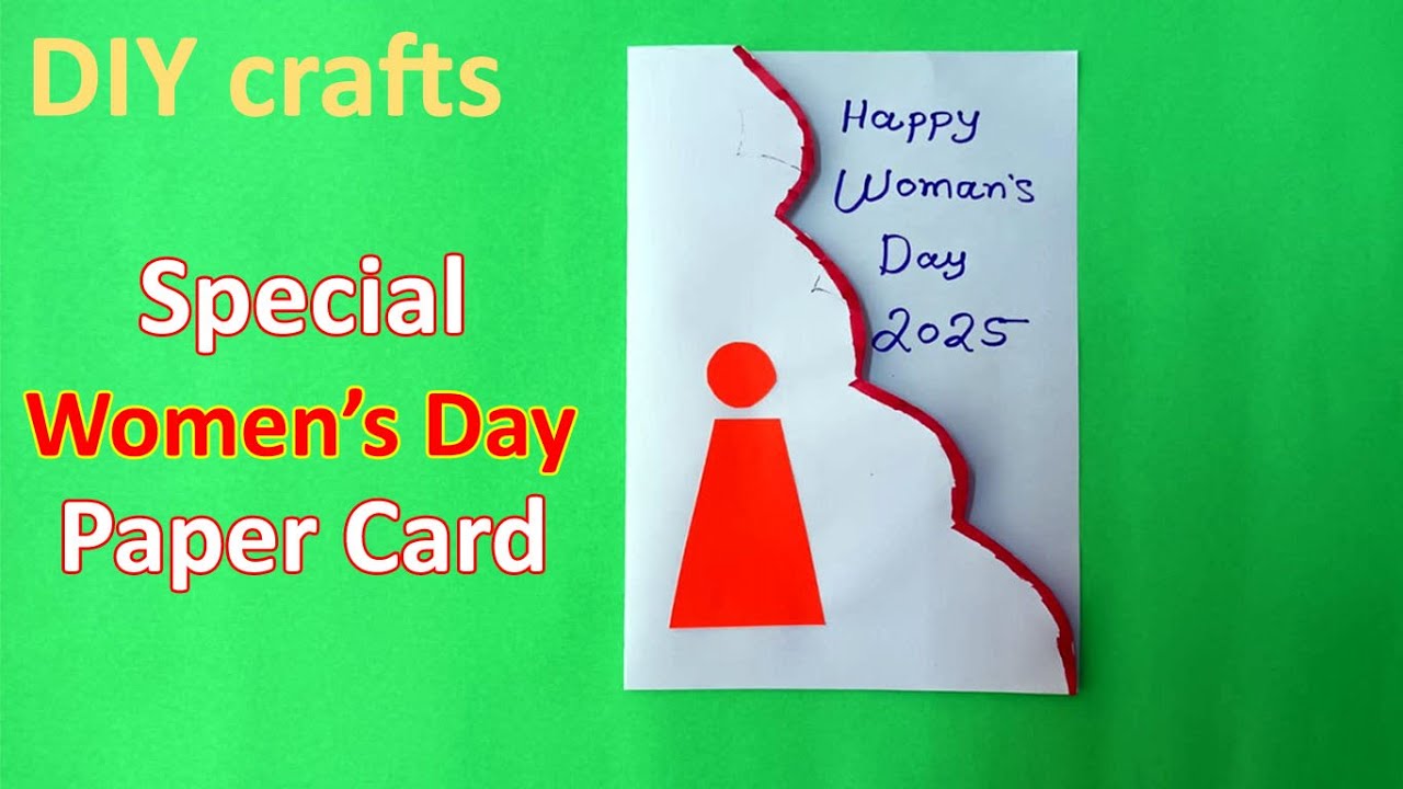 Happy women's day | Greeting card from craft paper | Craft supper ideas ...