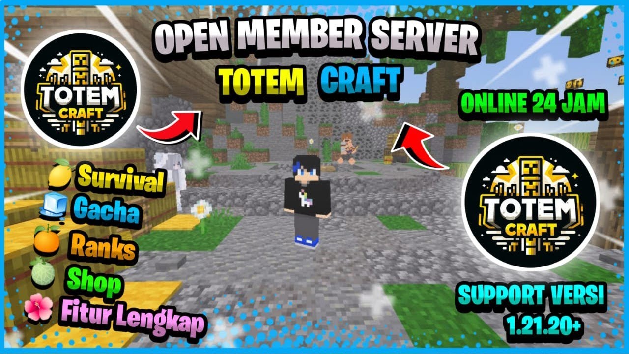 SERVER MINECRAFT VERSI 1.21.20+ TERBARU !! TOTEM CRAFT - SUPPORT JAVA ...