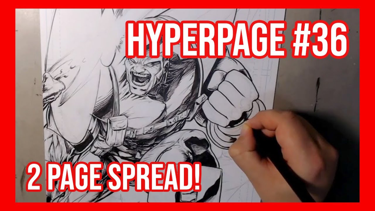 Blood Force Hyperpages #36: Drawing a comic page (time lapse) - YouTube