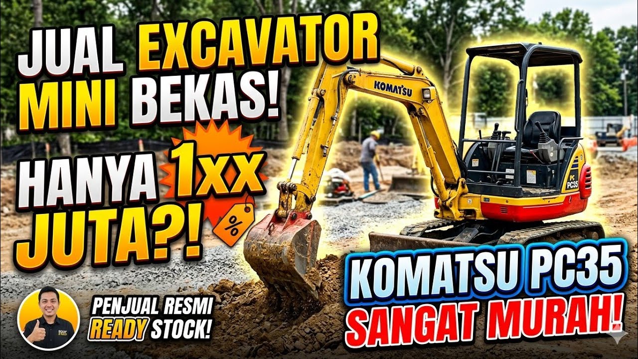 Jual Excavator Mini Bekas Murah Komatsu Excavator pc35 Murah - YouTube